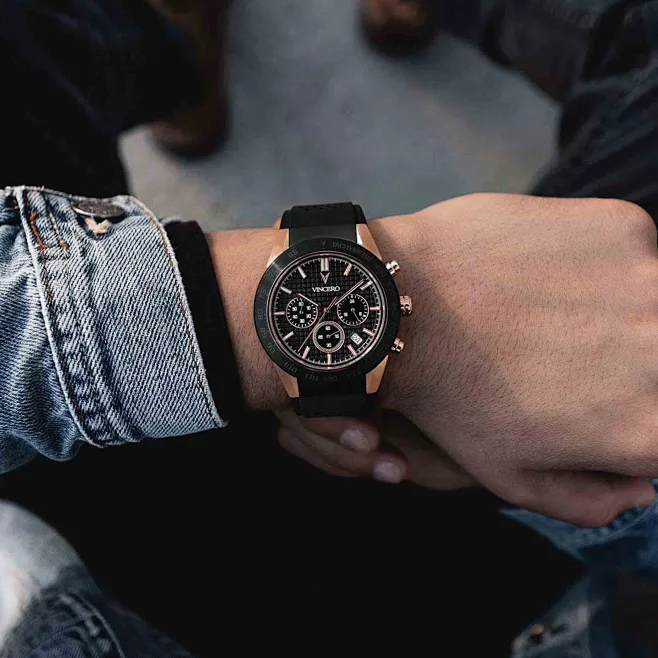 The Rogue - Black + Rose Gold | Vincero Watches-花瓣网