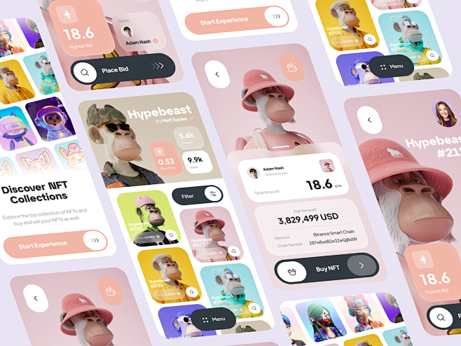 https://dribbble.com/shots/19110357-NFT-Marketplace-Mobile-App