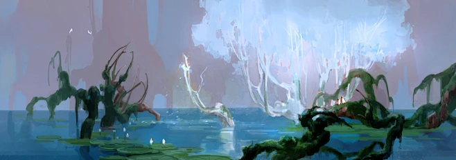 forest, Dawei Lu : forest by Dawei Lu on ArtStation.-花瓣网