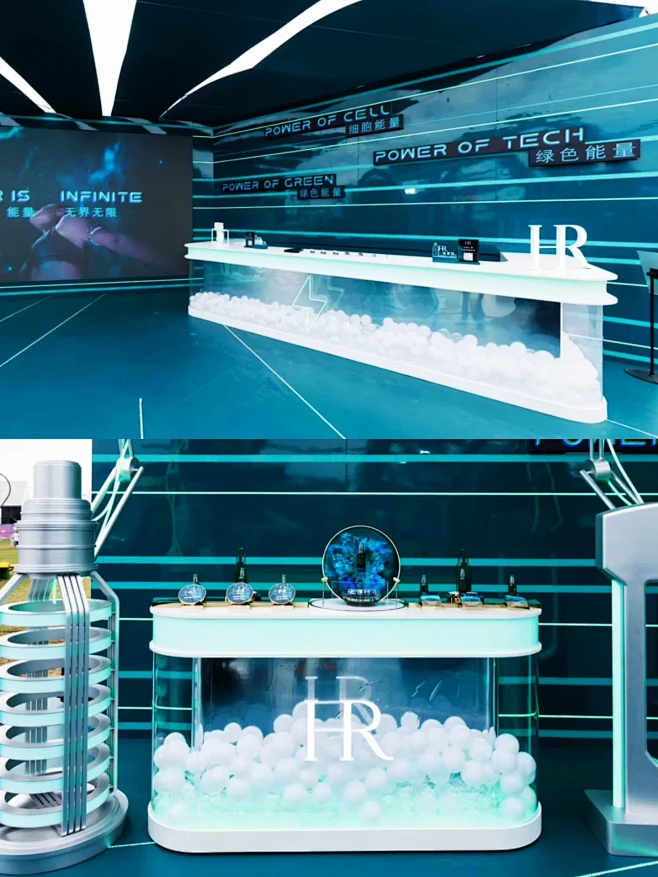 快闪美陈｜HR赫莲娜X特斯拉一路青回快闪店-花瓣网