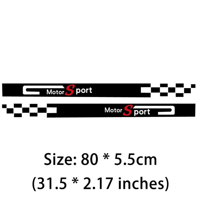 2/4pcs Sports Plaid Car Stickers Car Side Skirt Lacing Personalized ...