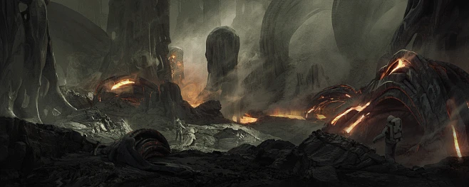 Weird lava organisms on an alien planet-花瓣网