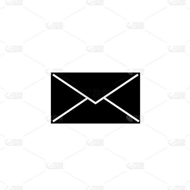 Mail black simple icon. Vector