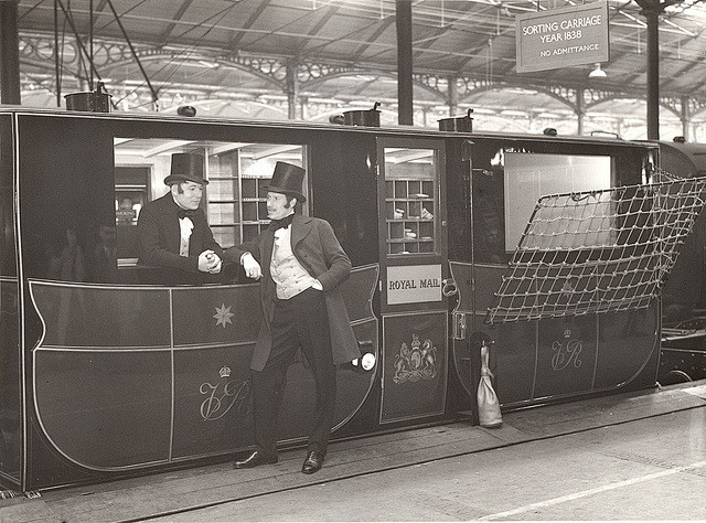 Travelling Post Office - model of a sorting carriage, 1838.