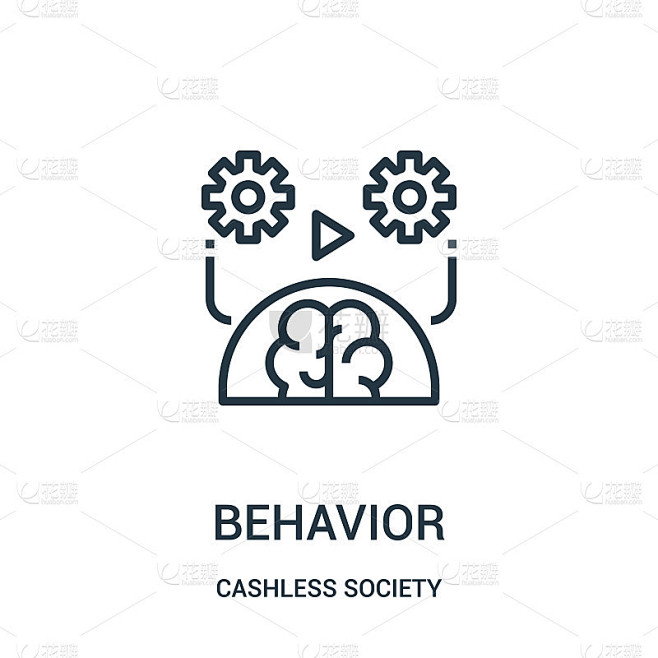 behavior icon vector from cashless society collect