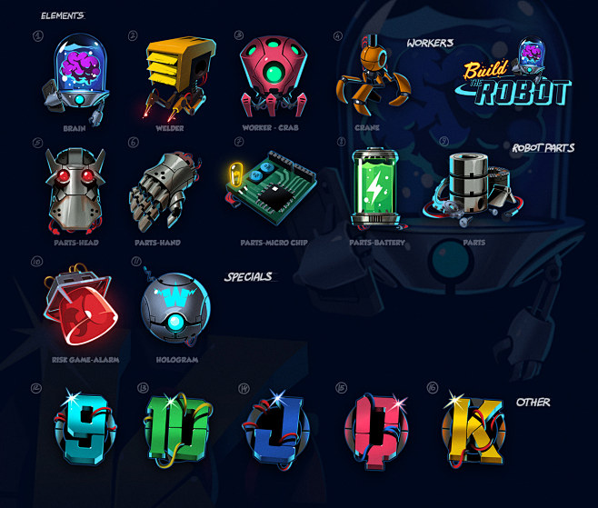 Build a Robot : Slot game design, illustrations and animations