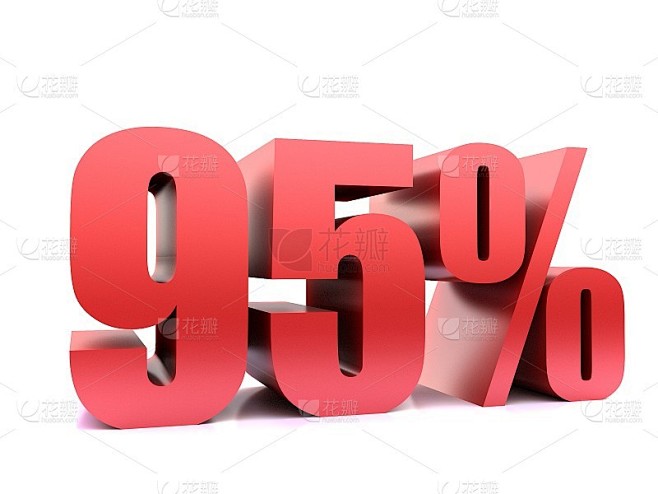 95% 95%符号。3d渲染