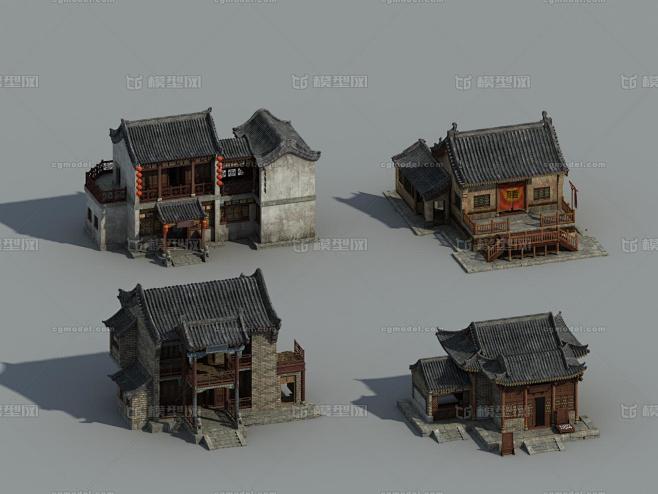 古代民房，游戏民房，生活房子，瓦片房，瓦房，泥房，写实游戏，2.5D游，民房，中式建筑，古代房屋