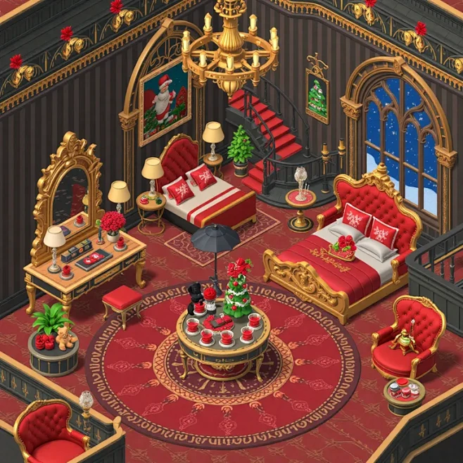 萧炎-俯视45度等距场景Q版餐厅Q版餐厅类-LoRA-萧炎-LiblibAI-花瓣网