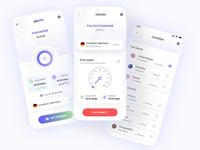 VPN Mobile App Design by Netro Creative for Netro UX/UI on Dribbble-花瓣网