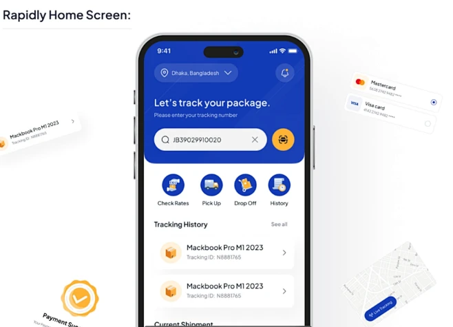 Rapidly- Parcel Delivery App :: Behance-花瓣网
