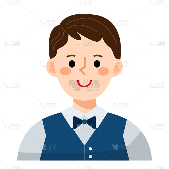 ICON-人物头像元素-服务生1