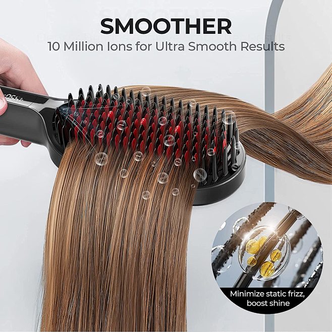 Amazon 2023 Upgraded Hair Straightener Brush TYMO Ionic Plus