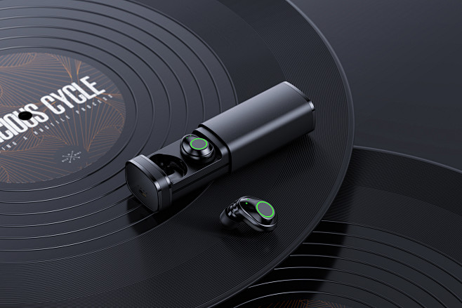 一组蓝牙耳机渲染 产品渲染%7C三维%7C产品%7C设计师邓勇__c7298b71