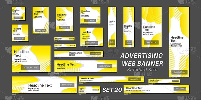 Vector ad Web Banners. Design a standard size temp素材-花瓣网