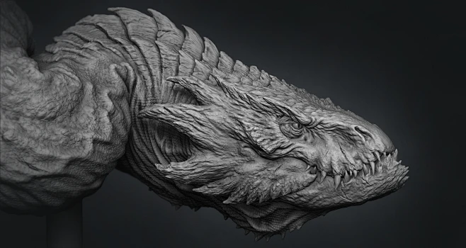 Dragon Bust WIP-花瓣网