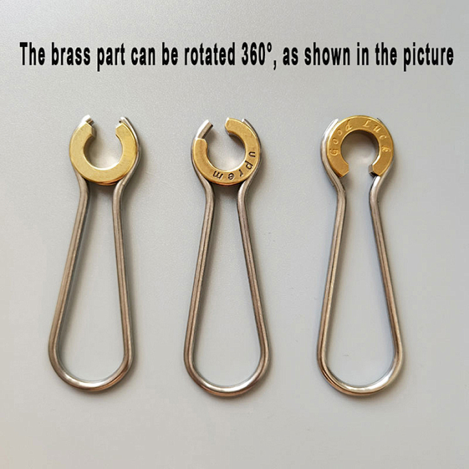 Simple Retro Element Brass Horseshoe Keychain Key Ring 304 Stainless ...
