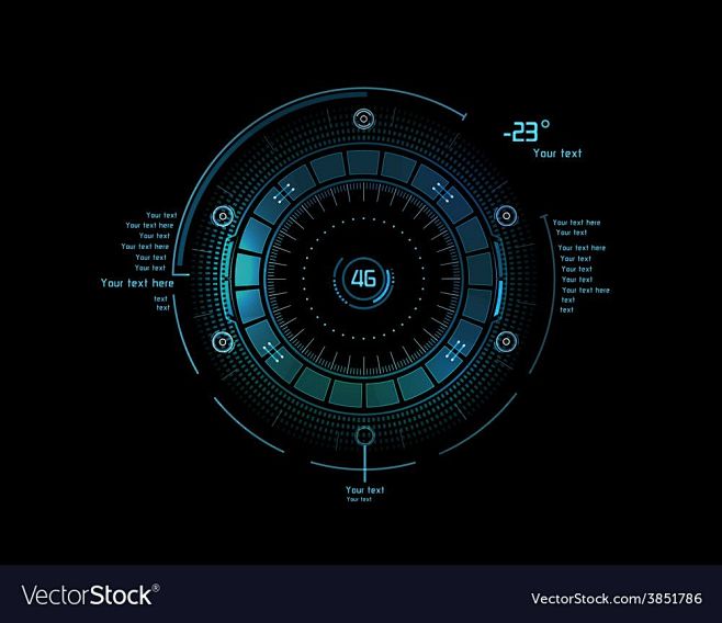 Blue infographics as head-up display vector image on VectorStock