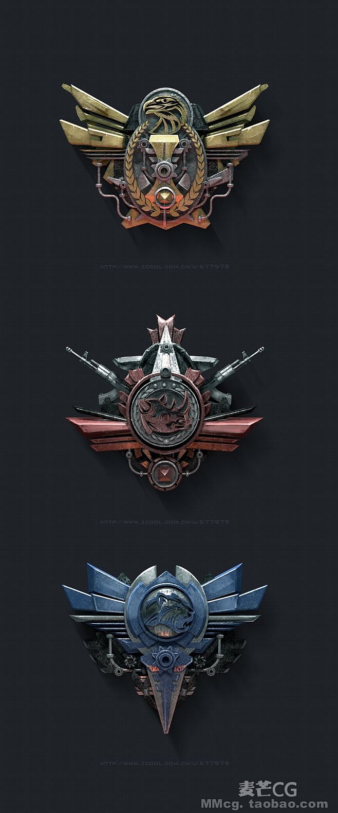 游戏ui资源 收集各种 勋章 logo 标徽等级图腾 符文参考素材-淘宝 @北坤人素材