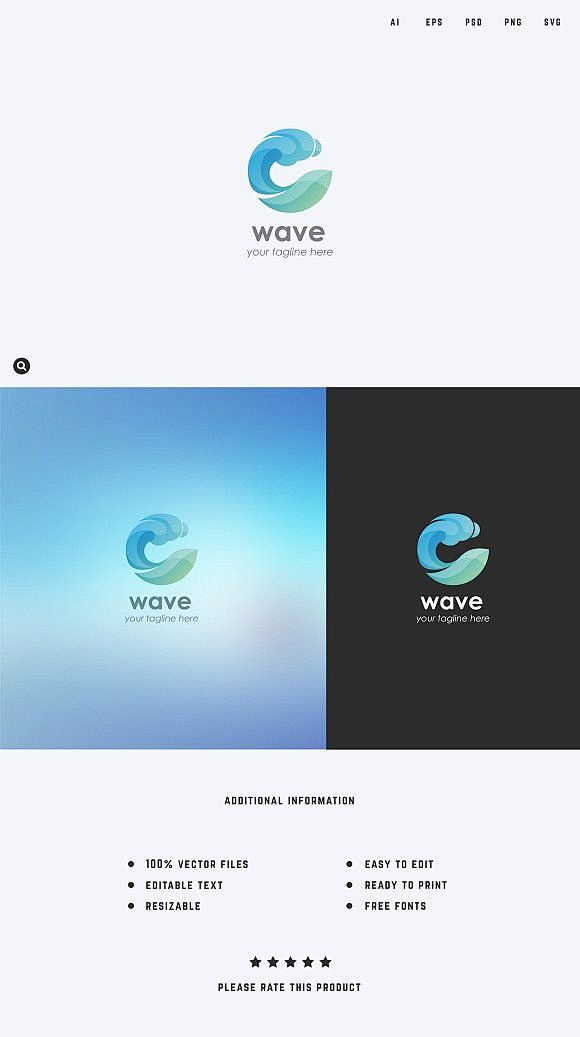 Water/Wave Logo Template-花瓣网