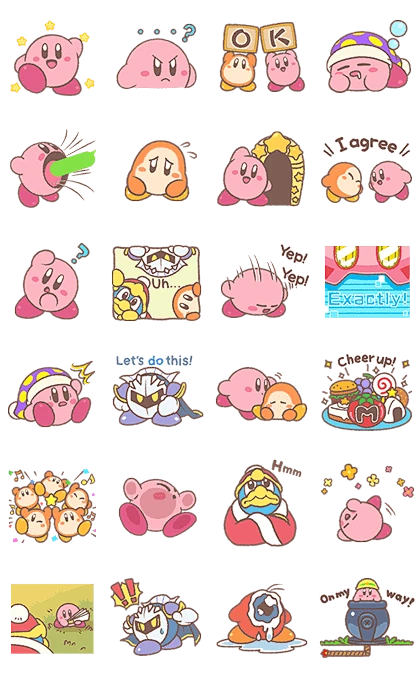 Kirby's Puffball Sticker Set – LINE stickers | LINE STORE-花瓣网