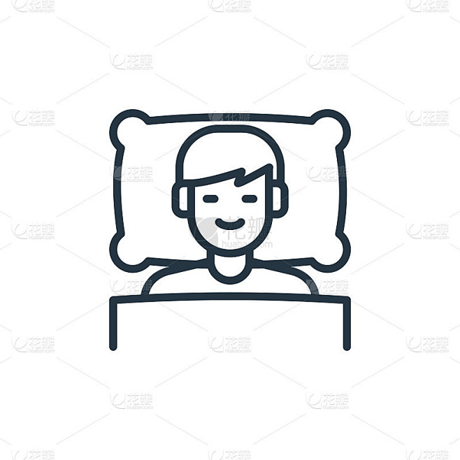 睡眠向量图标孤立在白色背景。Outline, thin line sleep图标用于网站设计和手机，