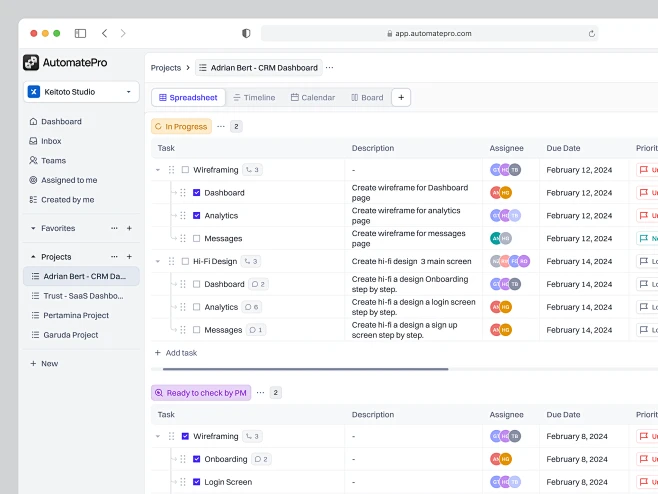 AutomatePro：项目管理 Web 应用程序仪表板 SaaS by Keitoto on Dribbble ...