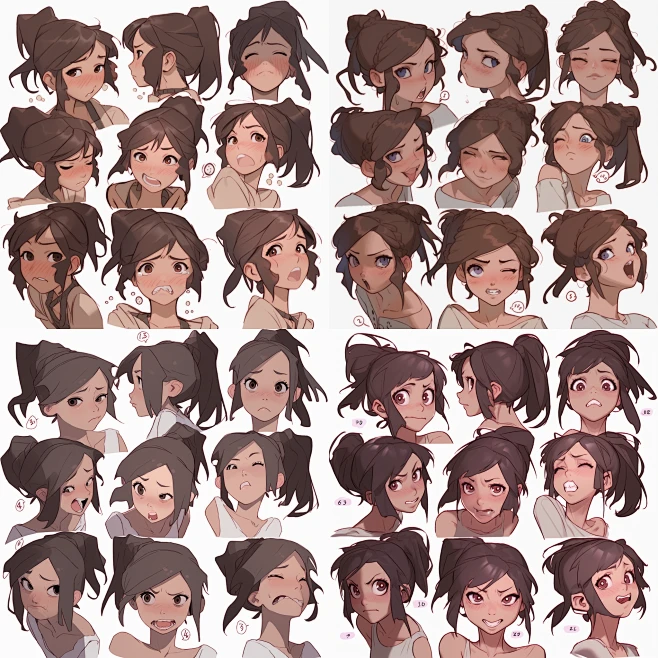 A_girls_half_body_with_9_facial_expressions_6d7c99a0-9f2c-45e4-927d ...