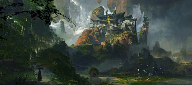 cloistered place, Du Zhao : cloistered place by Du Zhao on ArtStation.-花瓣网