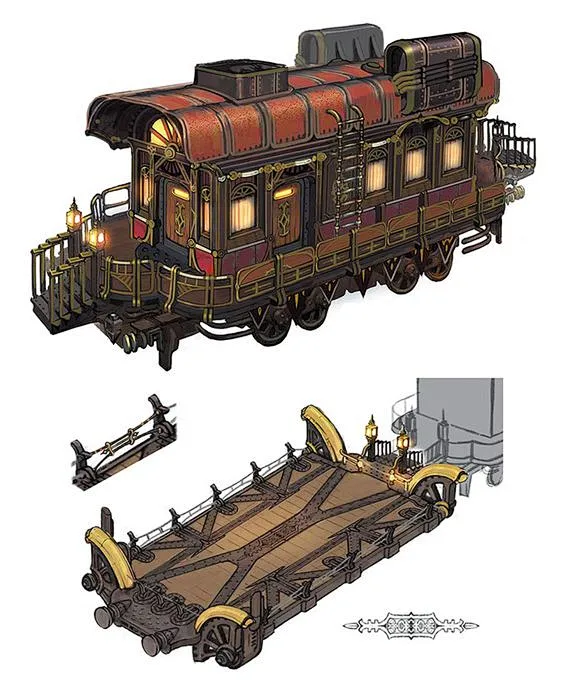 Phantom Train Car Concept Art from Final Fantasy XIV: Stormblood #art # ...