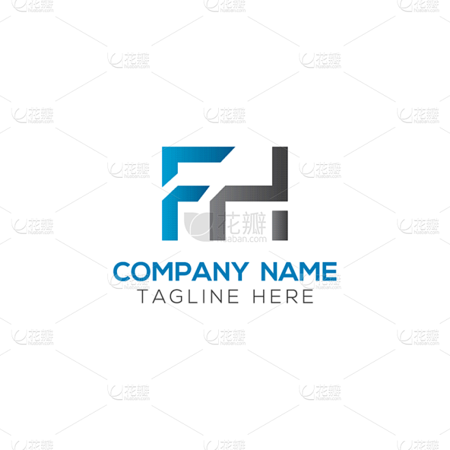 initial letter fh logo design template creative
