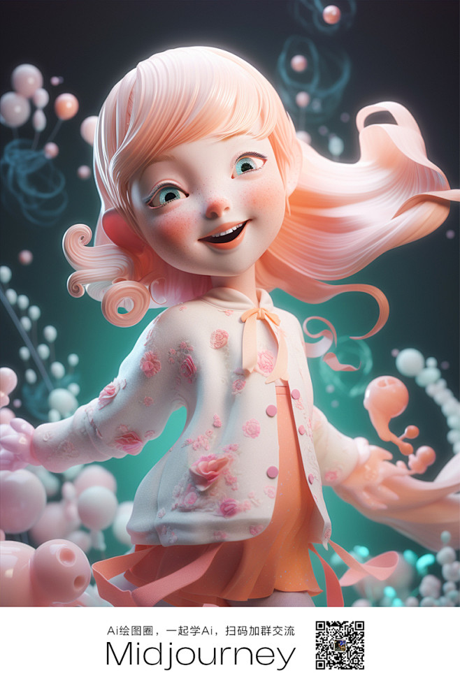 C4D效果卡通人物ai绘图Midjourney关键词分享：03