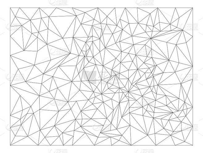 Polygon frame, triangles, lines. Template. Vector