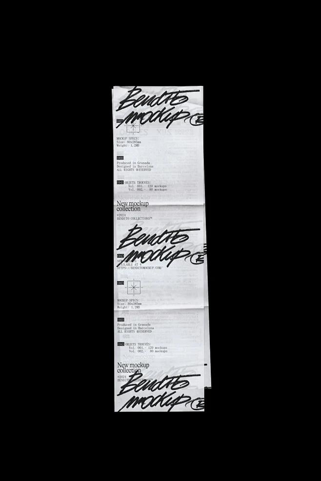Ticket mockup on black background. Scanned effect flatlay ticket mockup ...