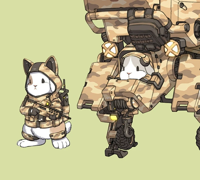 Bunny & Leopard Cat Unit LC-82-花瓣网