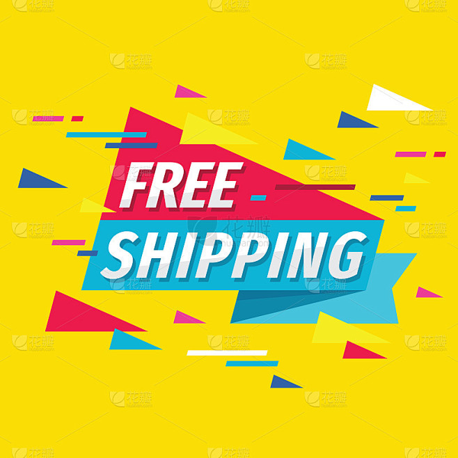 免费送货-概念推广横幅设计。矢量插图。