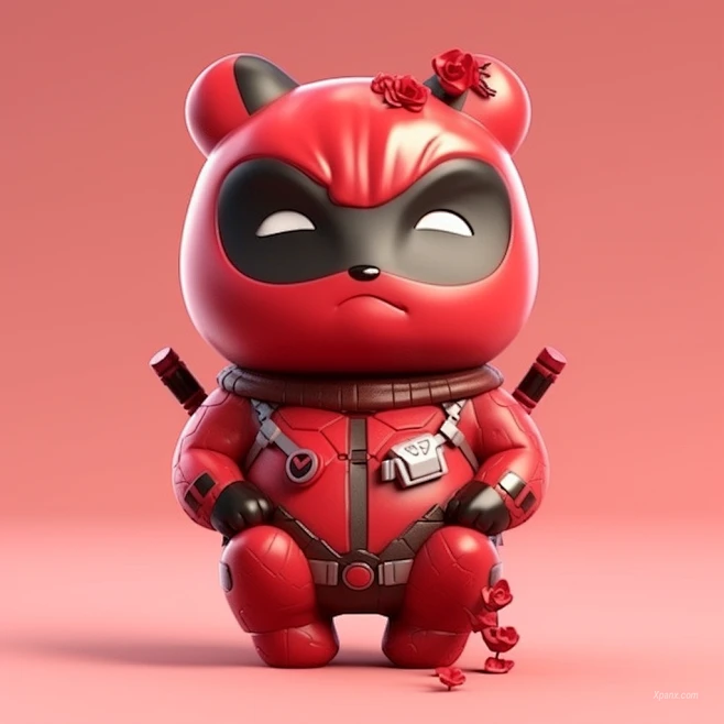 AI绘画_Prompts_yangyangyang_Fat_cat_in_deadpool_costume_poses_as_a_woman ...