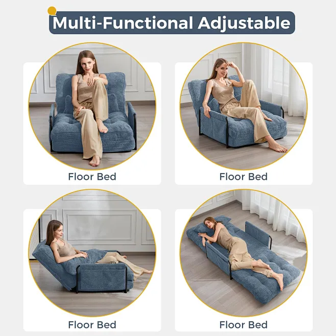 Amazon.com: MAXYOYO Adjustable Floor Sofa Couch with Pillow, 5-Position ...