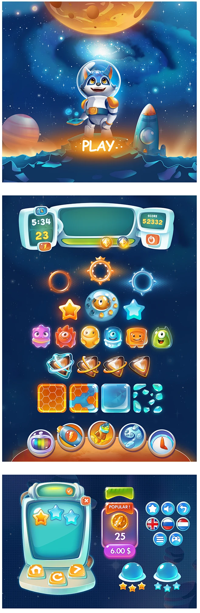 Sky Rider Hero: Crazy Aliens UI on Behance-花瓣网