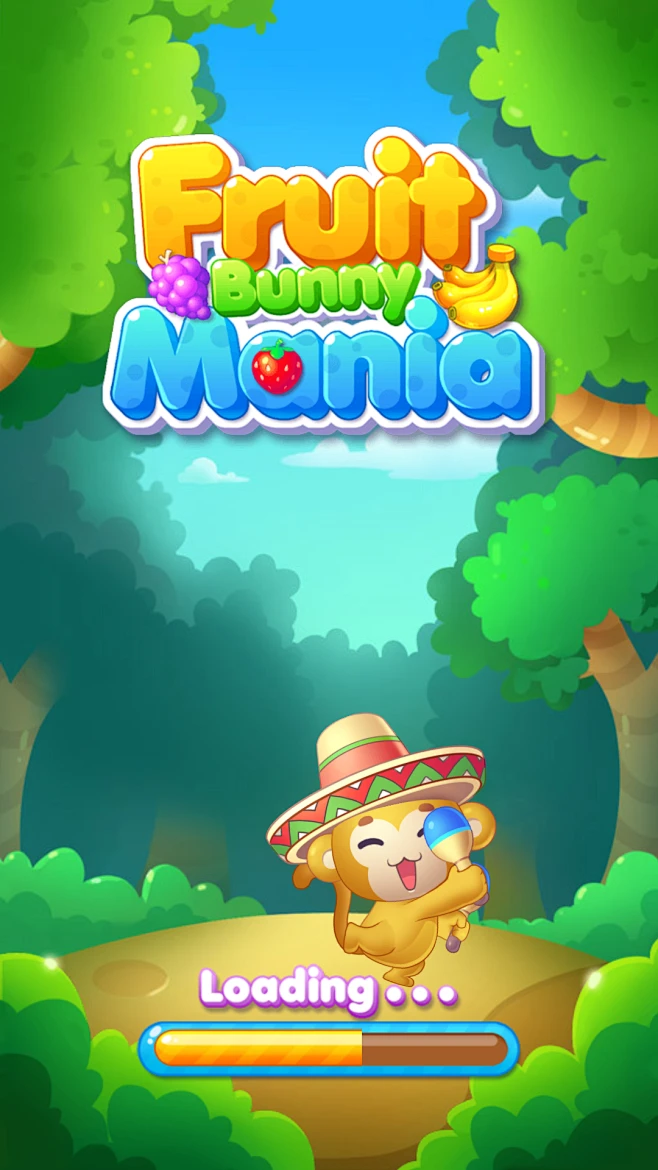 fruit bunny mania loading ui-花瓣网