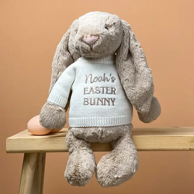 Personalised Jellycat large bashful beige Easter bunny soft toy | That ...