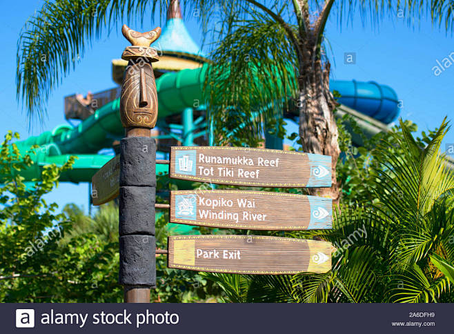 volcano-bay-water-park-sign-for-runamukka-reef-tot-tiki-reef-kopiko-wai ...