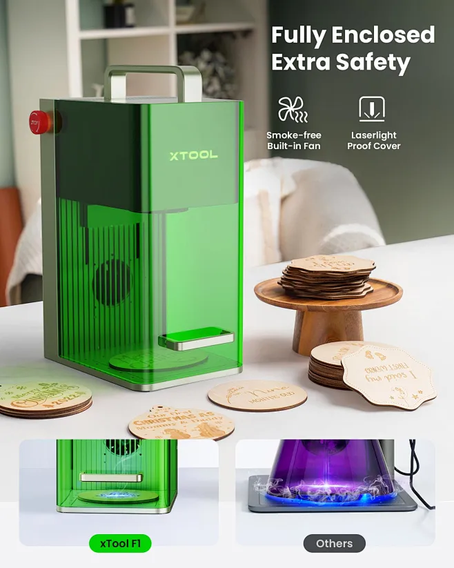 Amazon.com: xTool F1 2 合 1 双激光雕刻机,闪电速度便携式激光雕刻机,用于珠宝、金属、木材、皮革 : 艺术、工艺与缝纫 ...