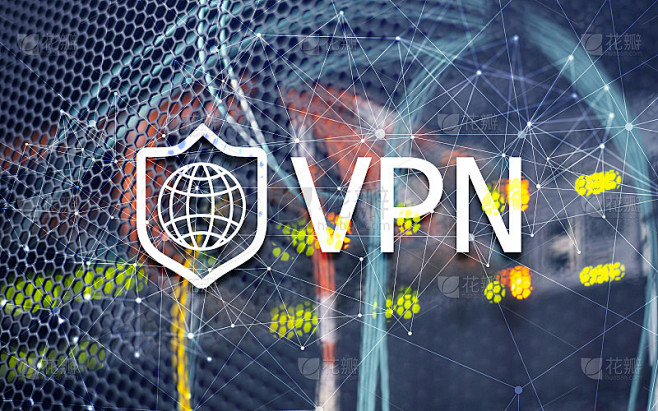 虚拟专用网VPN。新技术概念2020。模糊的服务器机架背景。
