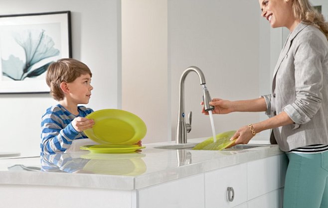 Moen 7594ESRS Arbor Motionsense Two-Sensor Touchless One-Handle ...