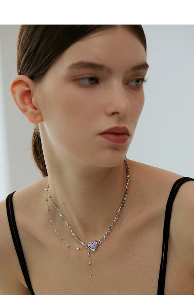 【VIGG】融化糖心项链女小众双层设计锁骨链-tmall.com天猫-花瓣网