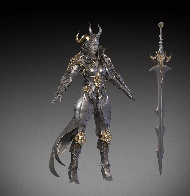 游戏角色线下班第8、9期 杨同学作品, ABOUTCG : 课程：面向未来的游戏角色开发课程 作品：幻想风女性角色高模展示 课程详情：https://www.aboutcg.net/fcd/-花瓣网