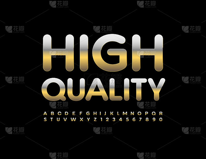 矢量时尚标志高质量。黄金字母和数字