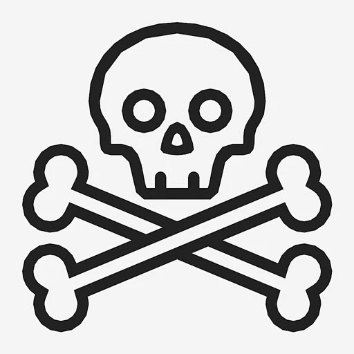 骷髅和交叉骨撕裂有毒图标_88ICON https://88icon.com 骷髅和交叉骨 撕裂 有毒 海盗 快乐罗杰 死亡 危险-花瓣网