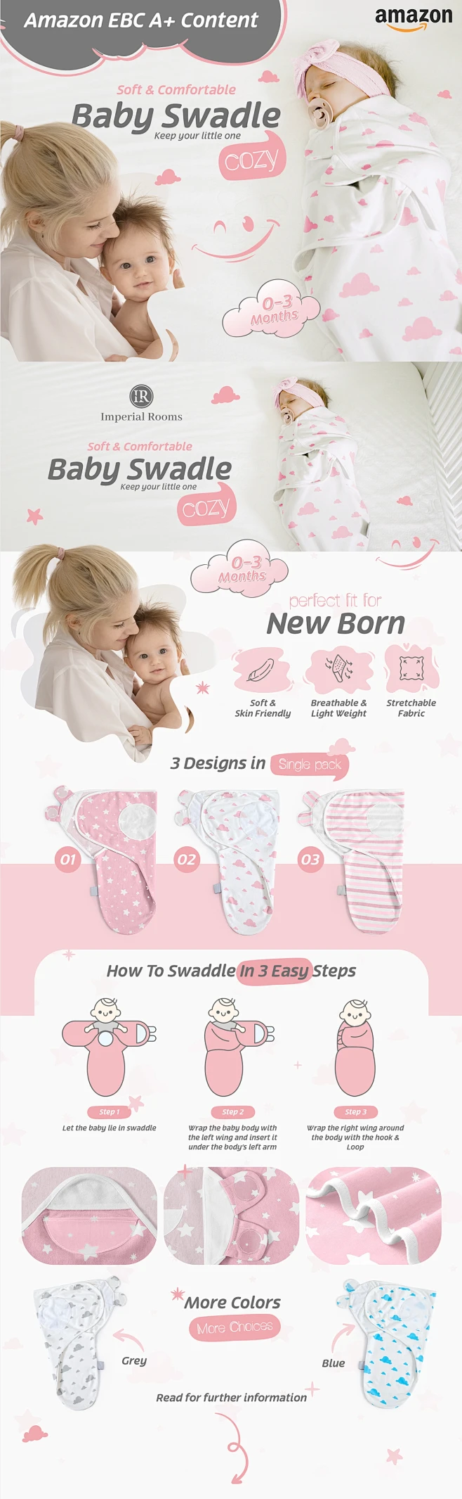 Baby Swaddle Amazon Premium A+ Content :: Behance-花瓣网